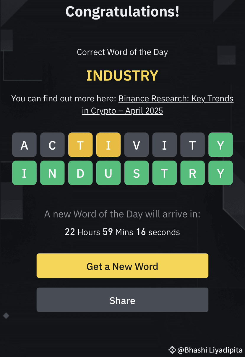 #WORDOFTHEDAY Hari ini 8 huruf kata & 6 huruf kata 🏆 | Dinesha Madhubhashani di Binance Square