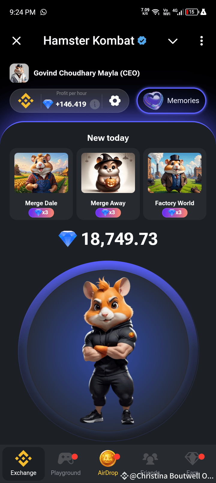 HAMSTER 🐹 2030 value = 10$ #hamster increase coin starting | Govind ...