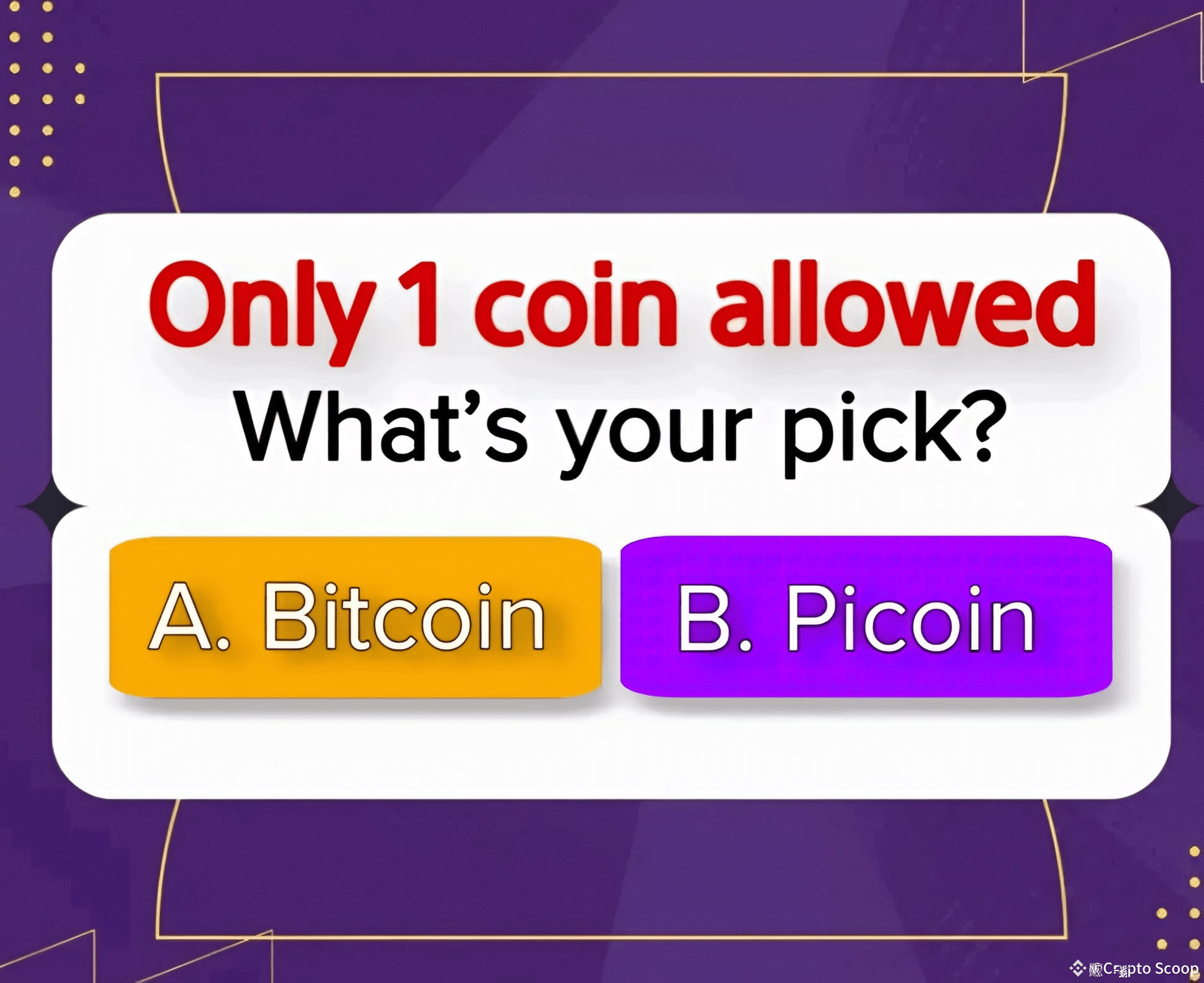 🚀 Only one coin allowed—what’s your pick? 🤔 A or B? #BTC # | Crypto ...