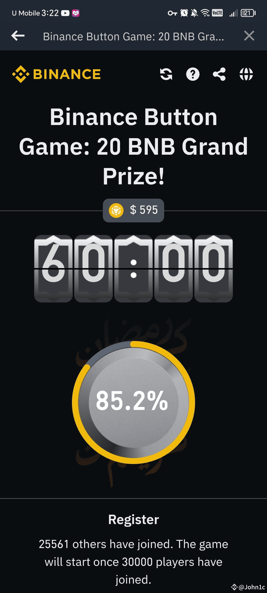 BNB 20 Join Now 👈 | John1c on Binance Square