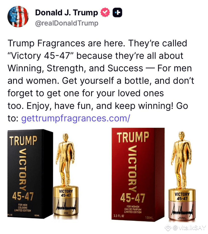 Trump launches Victory 45-47 perfume and accepts $TRUMP as | vitalikSAY ...