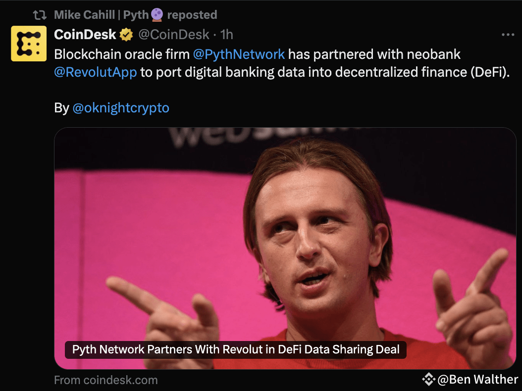 Breaking: Revolut x Pyth Network 🚨 Traditional banking jus | Ben Walther on Binance Square