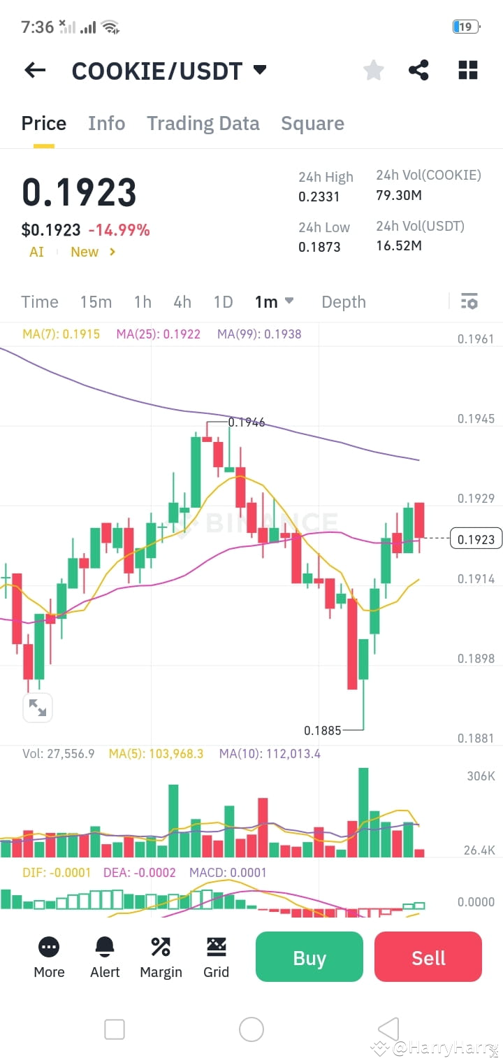 free signal COOKIE coin buy price 0.1925 target price 0.153 | Square ...