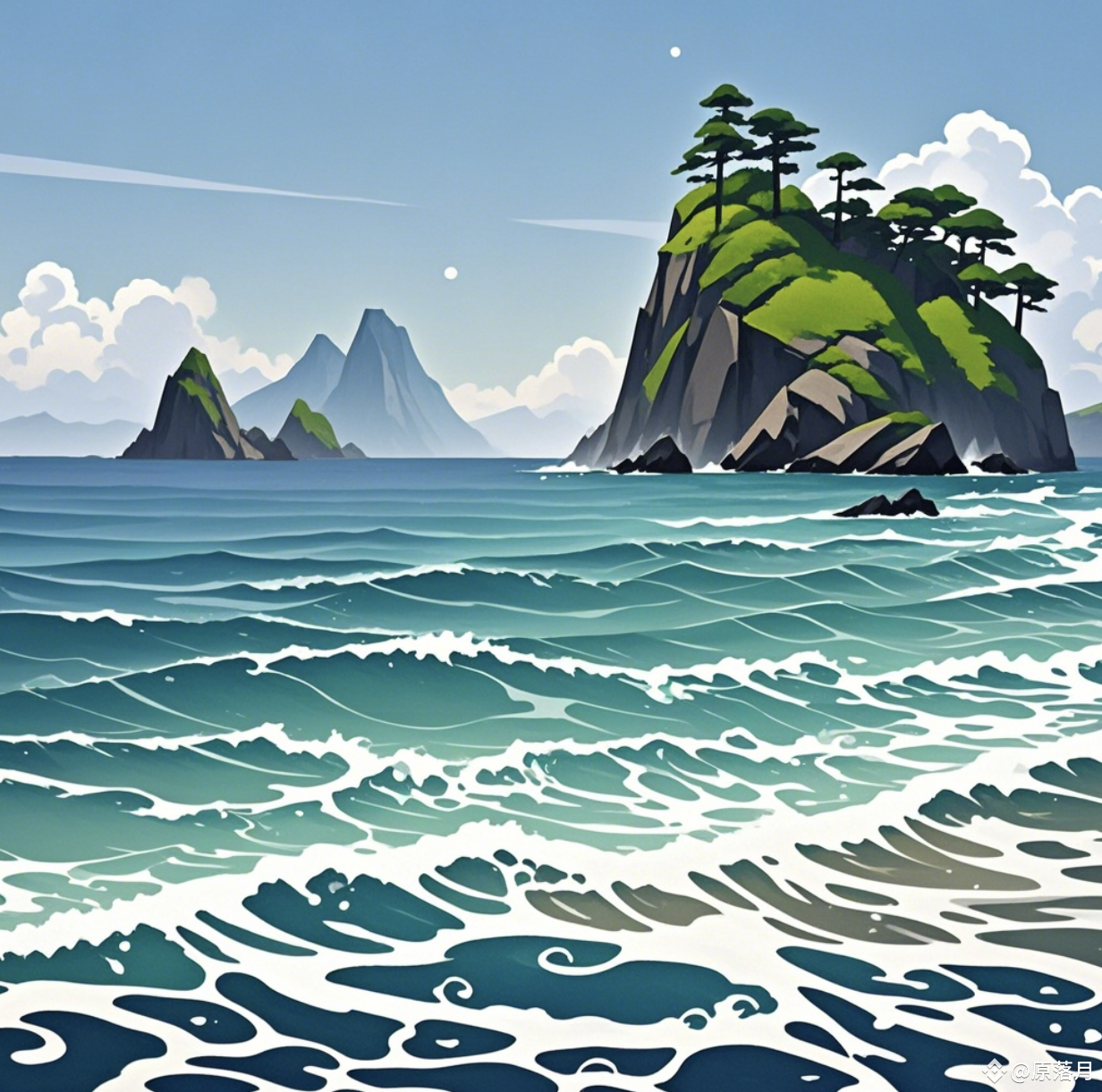 Facing Jieshi in the east, I can see the vast ocean. $SUI H | 原落月 on ...