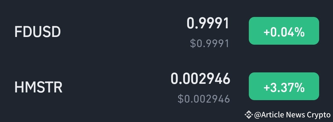 $FDUSD $HMSTR Market Update: FDUSD and HMSTR Performance | Article News Crypto on Binance Square