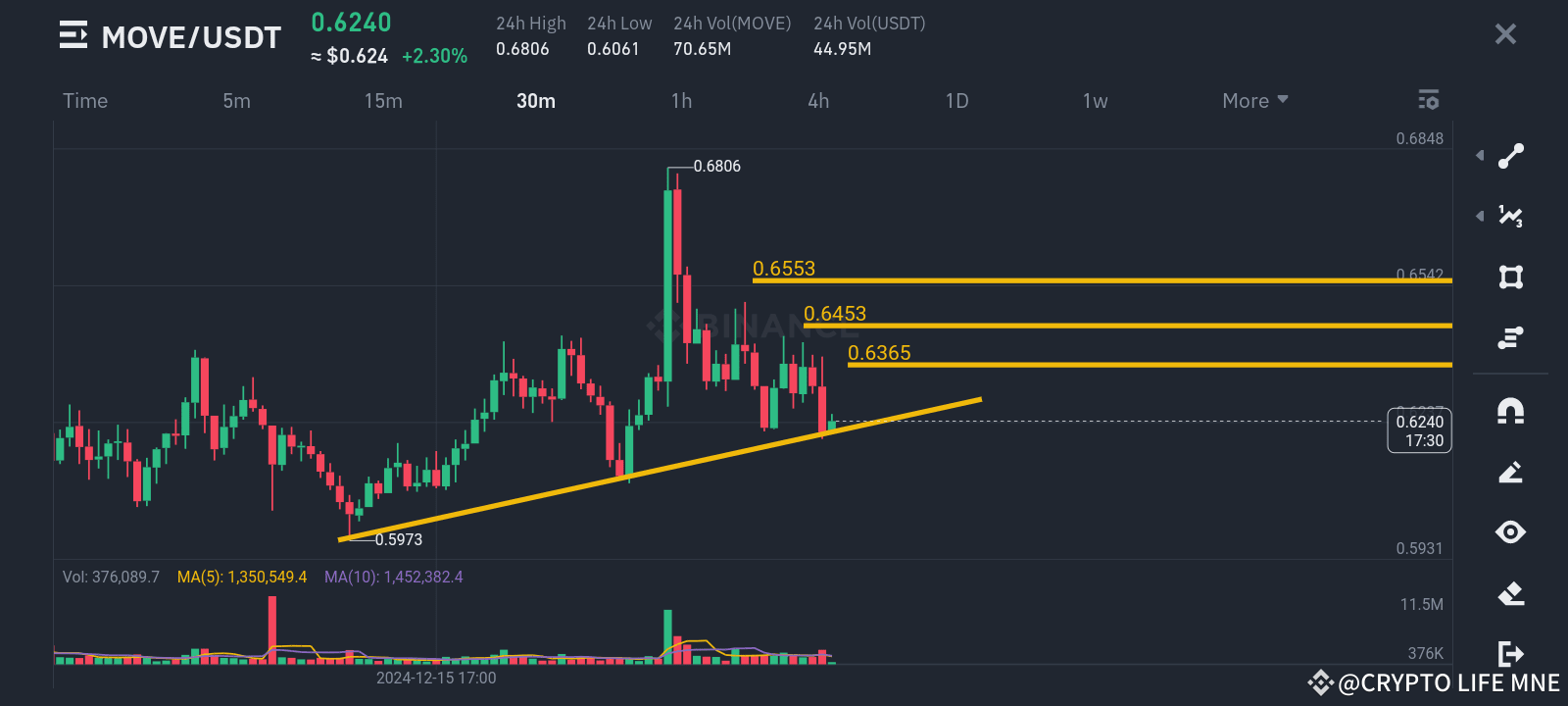 $MOVE Coin Analysis Next Move Alert And Trade Setup !🚨👀 | CRYPTO LIFE MNE on Binance Square
