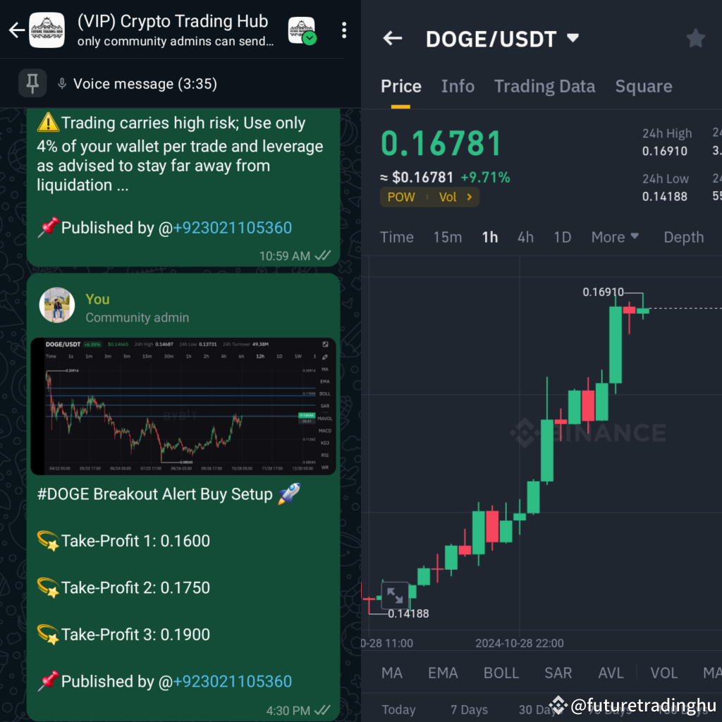 #DOGE/USDT Take-Profit target 1 | futuretradinghu on Binance Square