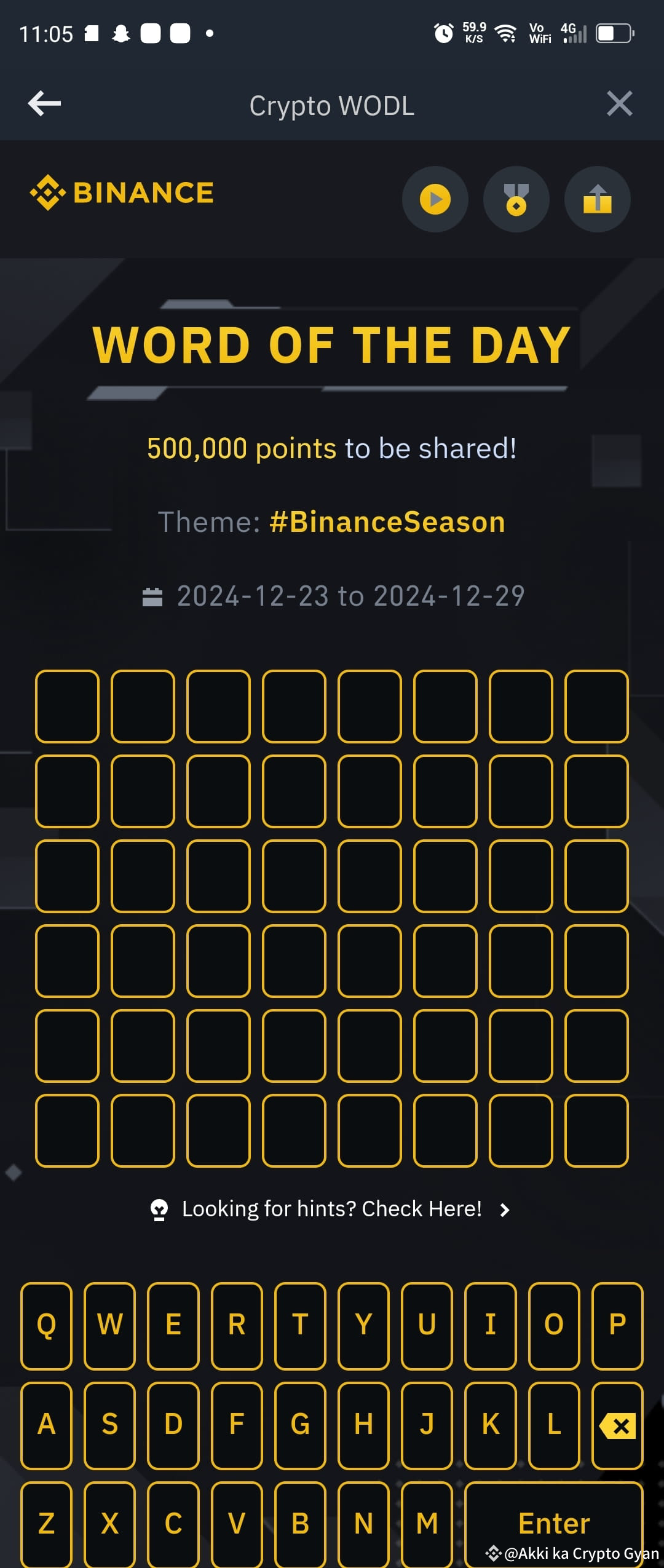 #MarketRebound #WODL Can anyone help me with today's word. | Akki ka Crypto Gyan on Binance Square