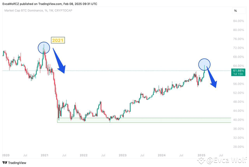 In 2021, before the altseason kicked off, Bitcoin dominance | Evca Wolf ...