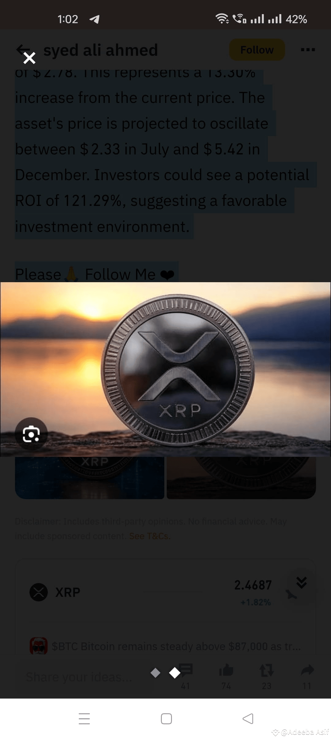 $XRP Coin Price Prediction 2025 - 2028 🚀🚀🚀 If you invest | Adeeba Asif on Binance Square