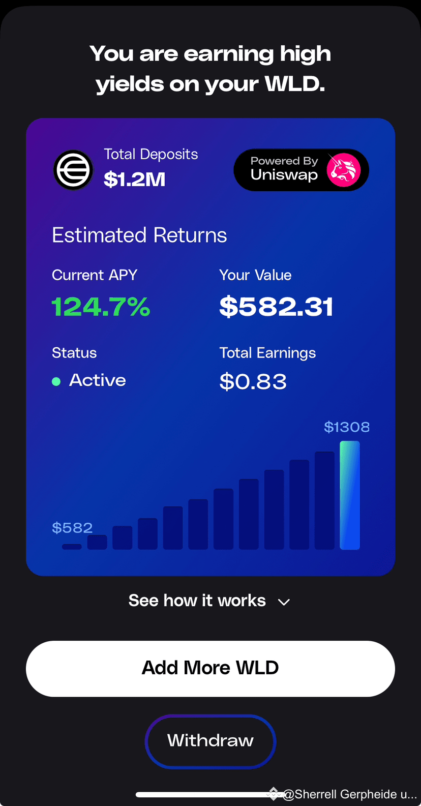 Hi there. So inside the #wld app theres an app called | Sherrell ...