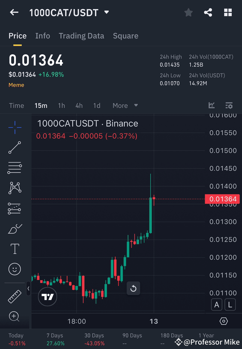 $1000CAT /USDT – Bull Run Confirmed! 🔥💯 1000CAT has broke | Professor Mike on Binance Square