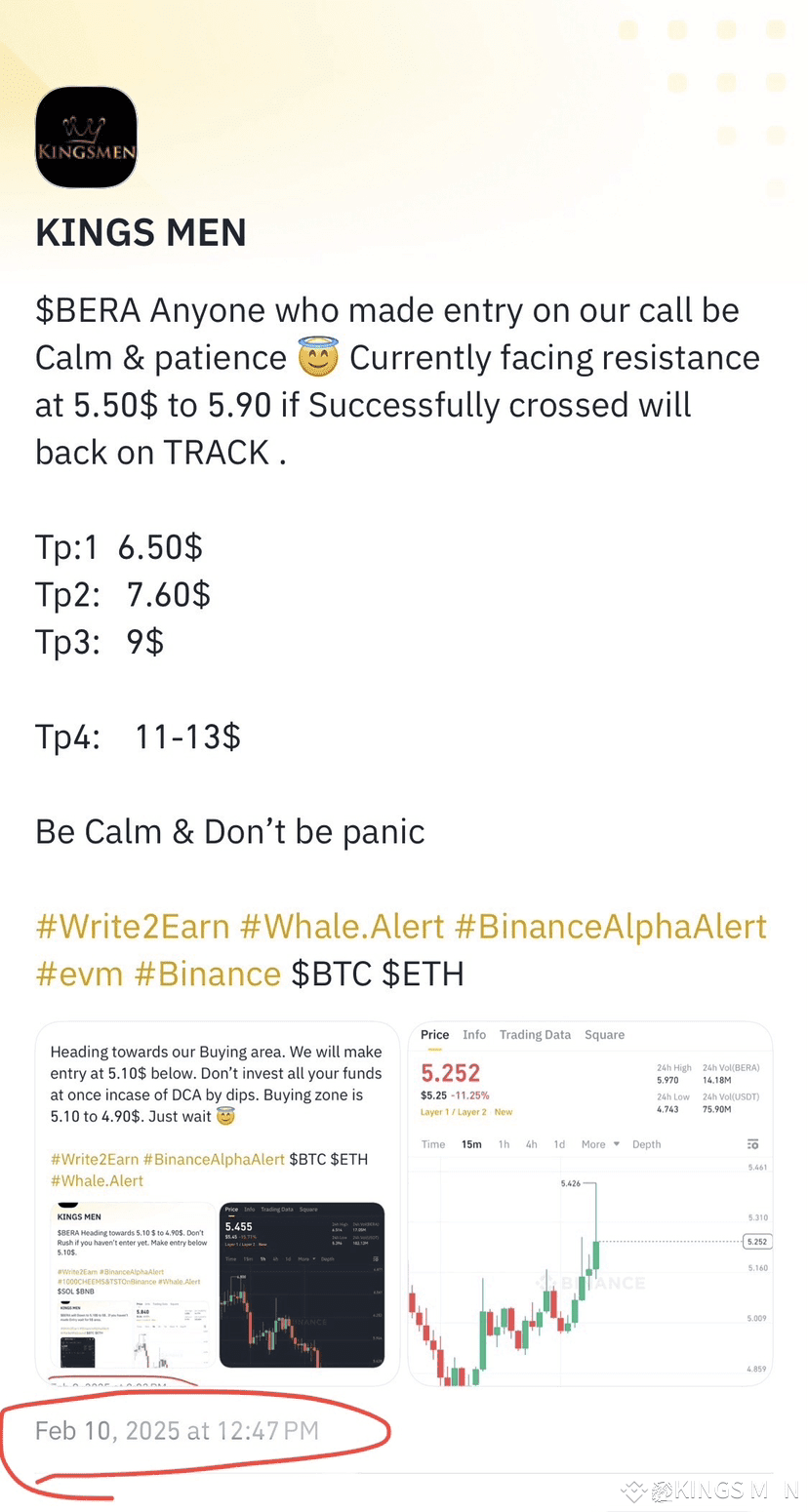 $BERA Heading towards second Target. Be Calm #BERA is not a | KINGS MEN ...