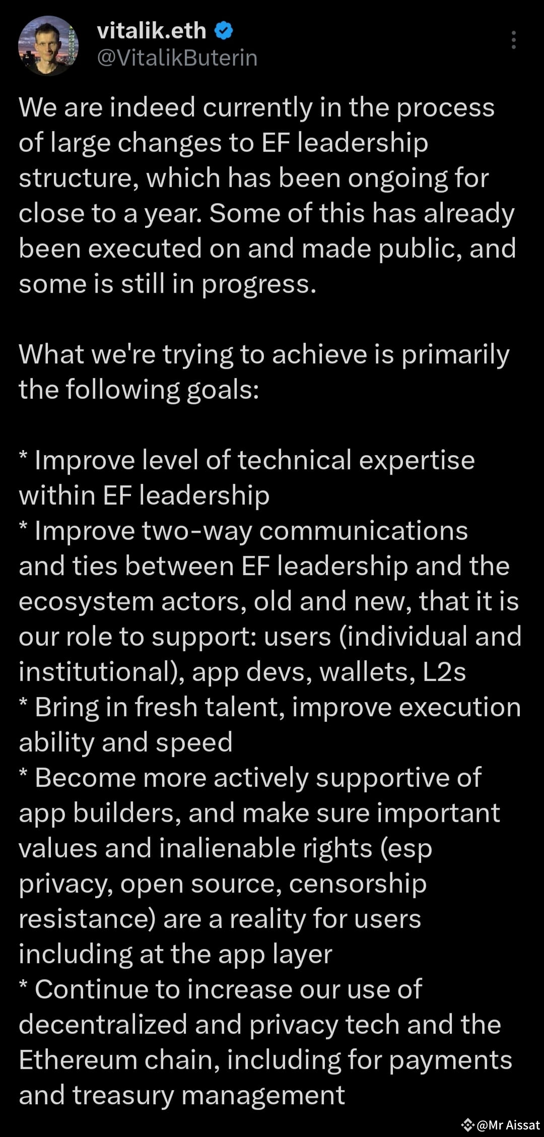 The ETH founder's tweet is a scandal—seems like the pain has | Mr ...