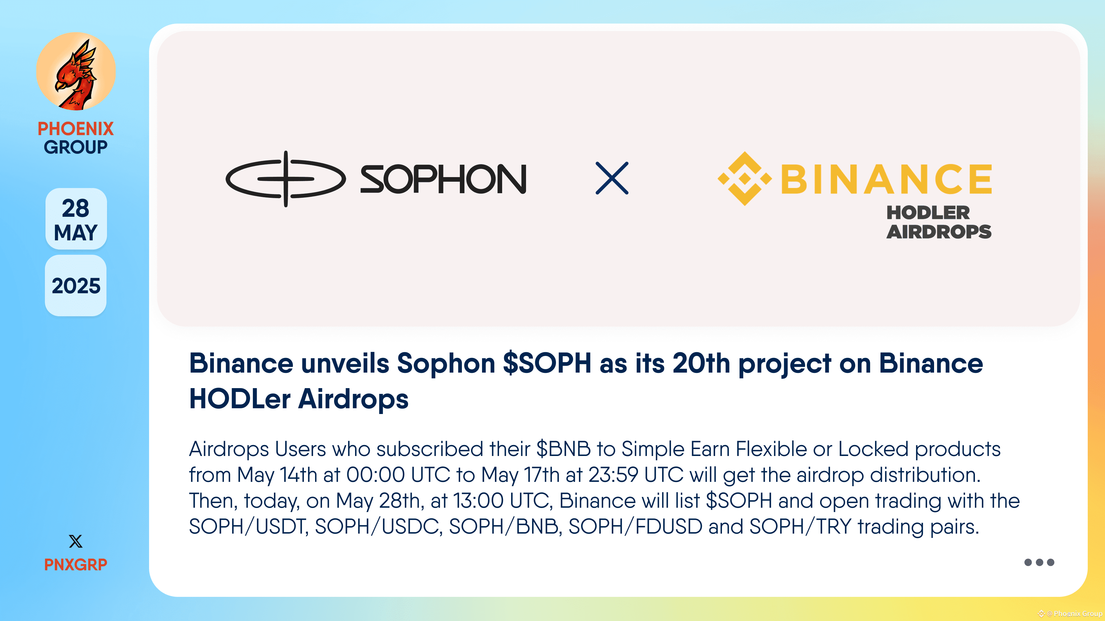 Binance unveils Sophon $SOPH as its 20th project on Binance | Phoenix Group on Binance Square