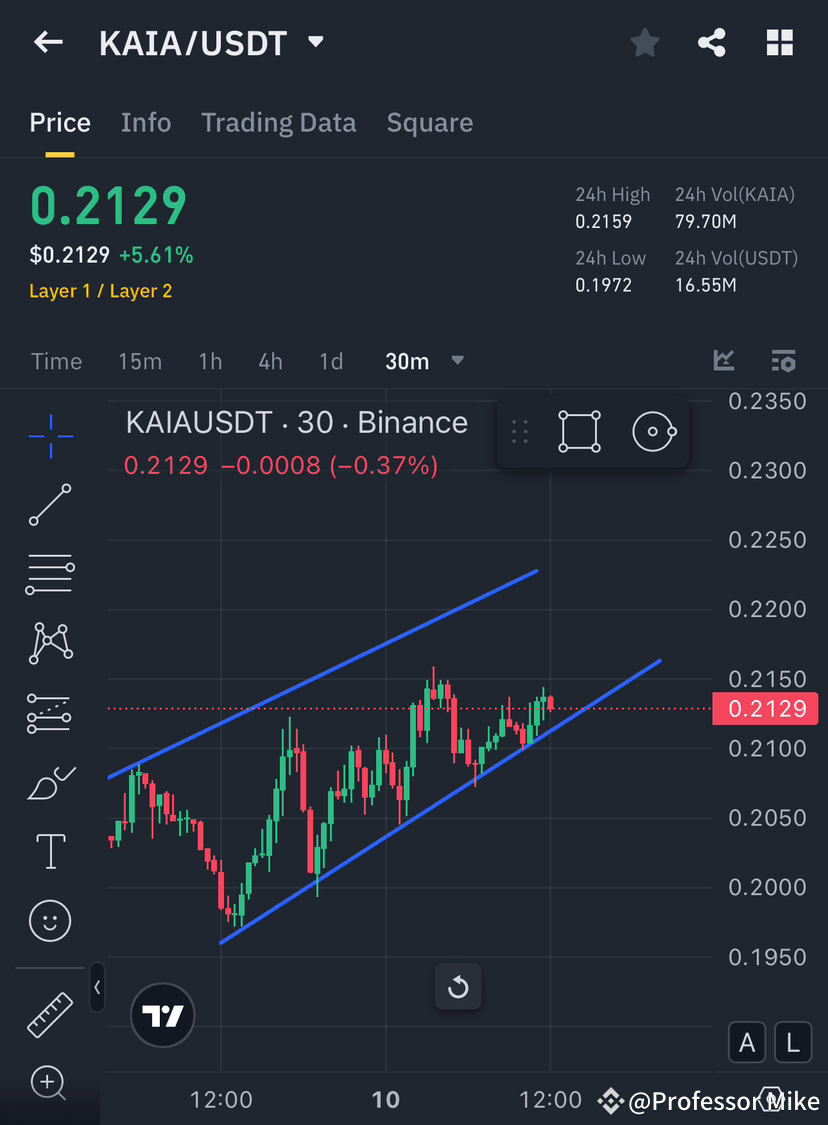 $KAIA /USDT: Ready to Soar! 💯🔥 $KAIA is trading at $0.212 | Professor Mike on Binance Square