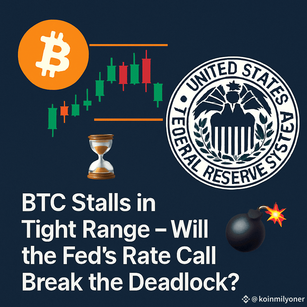 ⏳ BTC Stalls in Tight Range — Will the Fed’s Rate Call Break | MR0ZYRK ...