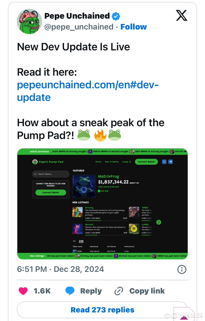 Pepe Unchained’s Pump Pad is Almost Ready to be Launched 🚀 | mikado69 on Binance Square