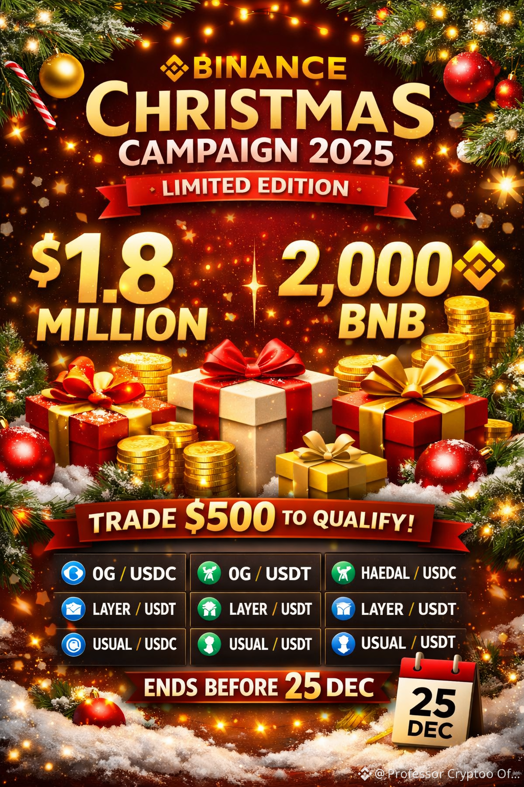 🎄🎁 BINANCE CHRISTMAS CAMPAIGN 2025 — LIMITED EDITION | Professor ...