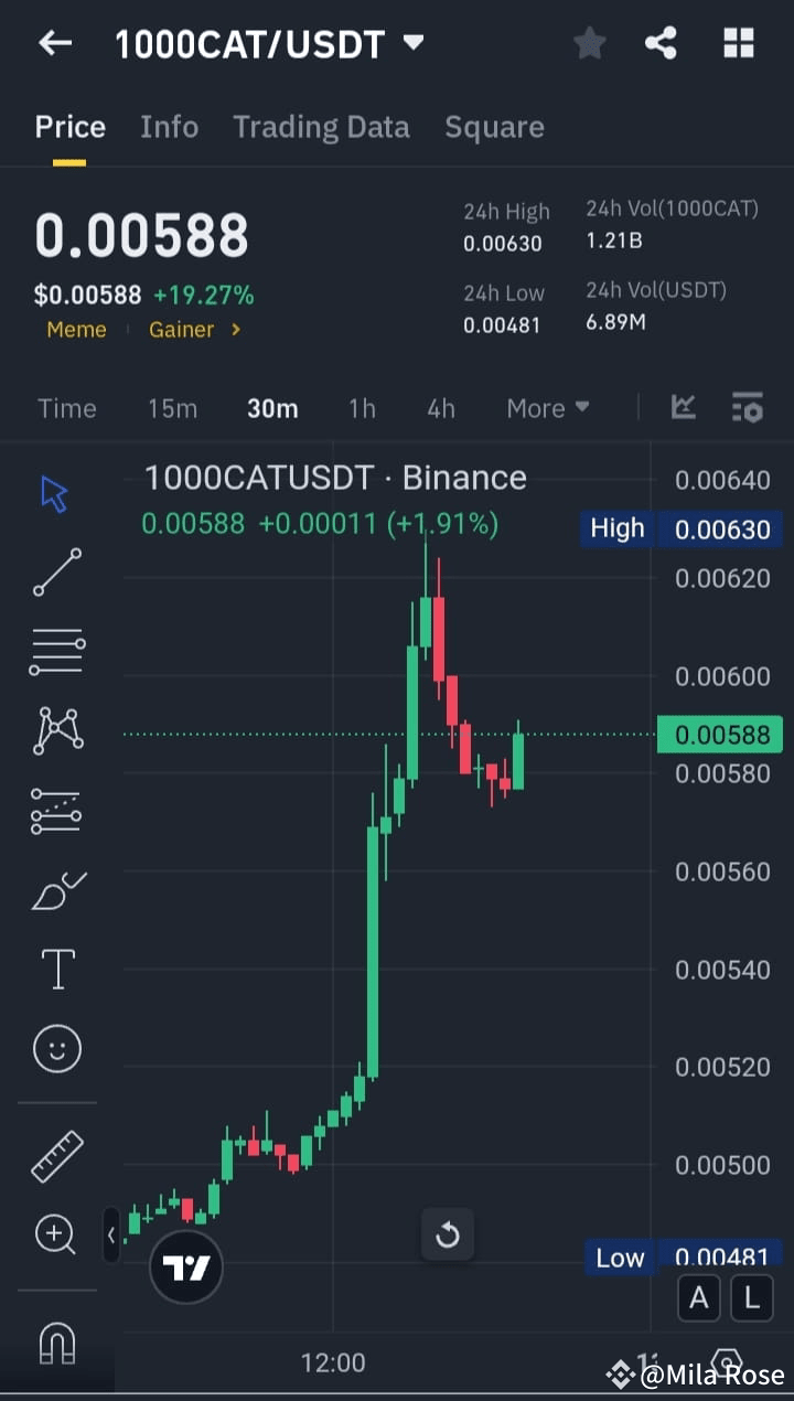 $1000CAT /USDT Strong Bull Move Alert ..!🚀🔥 Ready For N | Mila Rose on Binance Square