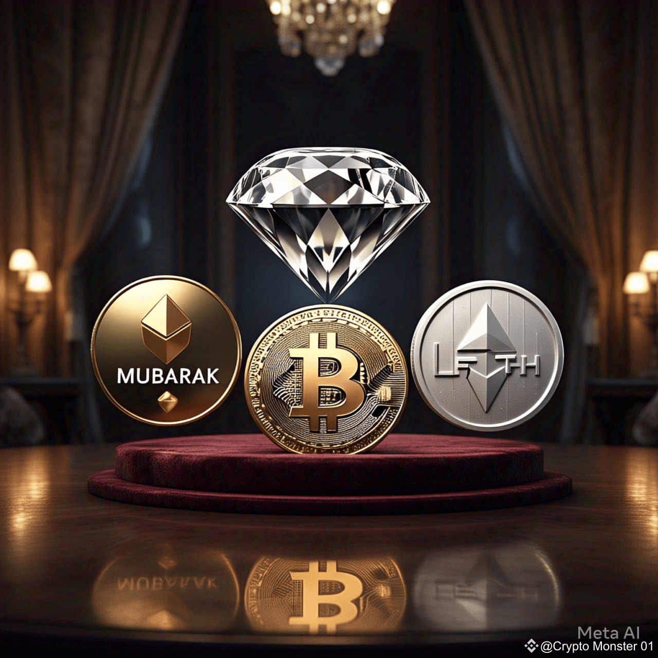 $MUBARAK = DIAMOND 💎 $BTC = GOLD 🟨 $ETH = SILVER ⬜ | Crypto Monster 01 on Binance Square