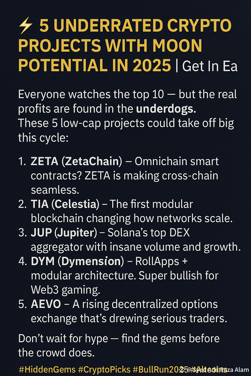 🚀 5 Undervalued Altcoins Primed for Growth in 2025 | Next B | Syed Adil Raza Alam on Binance Square