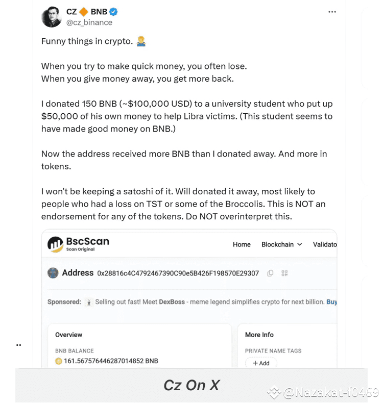 CZ Pledges Support for Victims of TST Token and BROCCOLI Bi | Nazakat ...