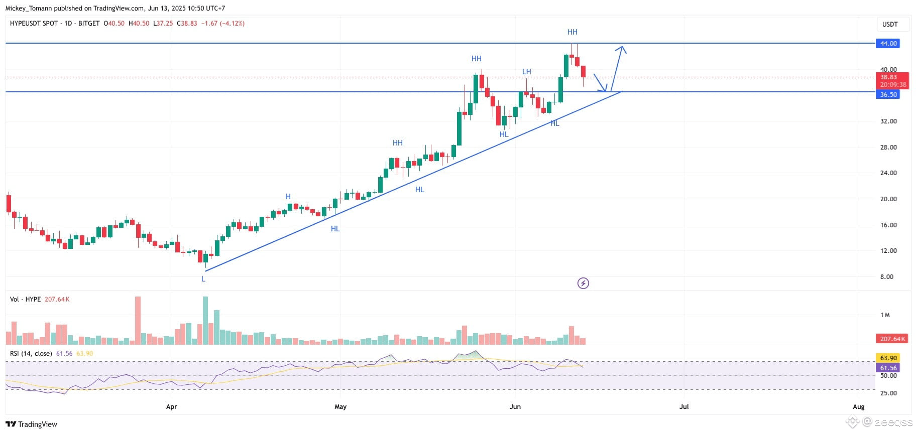 HYPE quite strong, still in a bullish trend, currently retr | aeeoss on ...