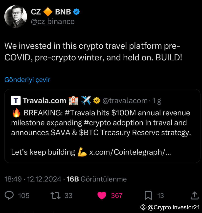 CZ fire for $AVA on X platform 🚀🚀🚀 Target 10$ 💯💯💯 $BTC | Crypto investor21 on Binance Square