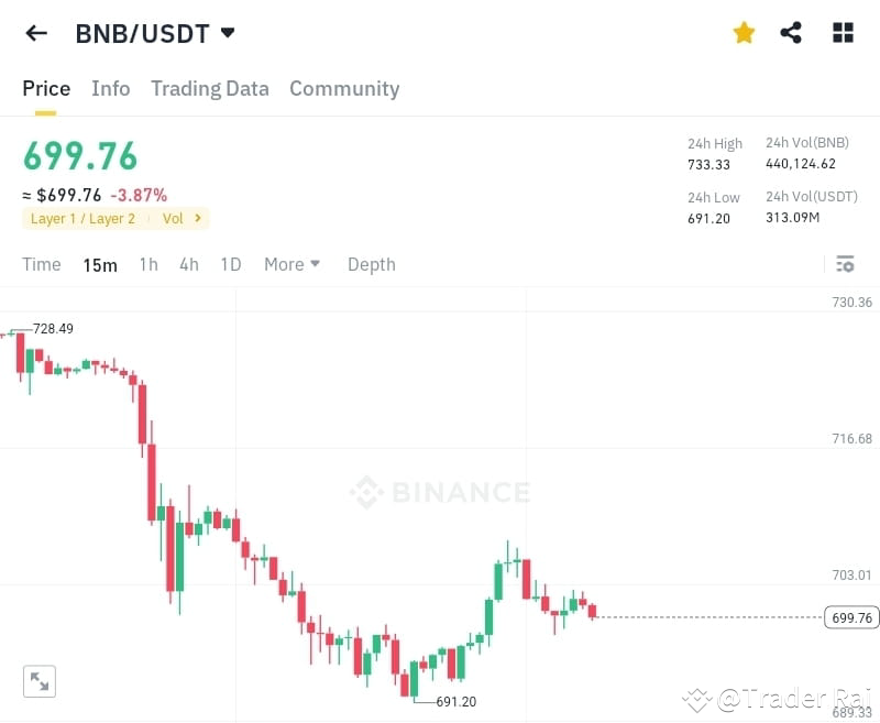 🚀 $BNB /USDT Update: Price Cooling After a Steep Drop! Cur | Trader Rai on Binance Square