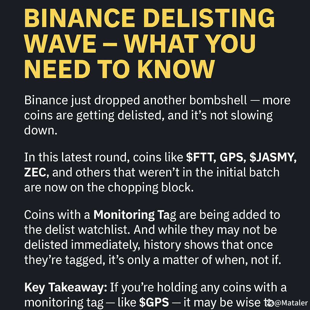 Binance Delisting Wave – What You Need to Know Binance just | Mataler ...