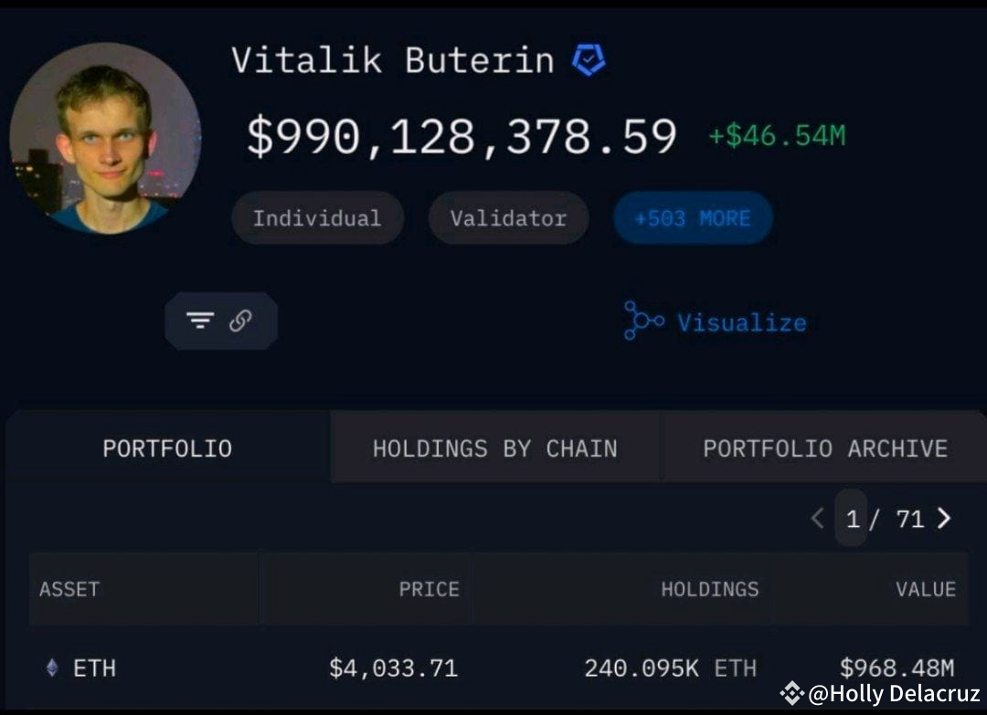 Vitalik is $10M away from becoming an Ethereum billionaire. | Holly ...