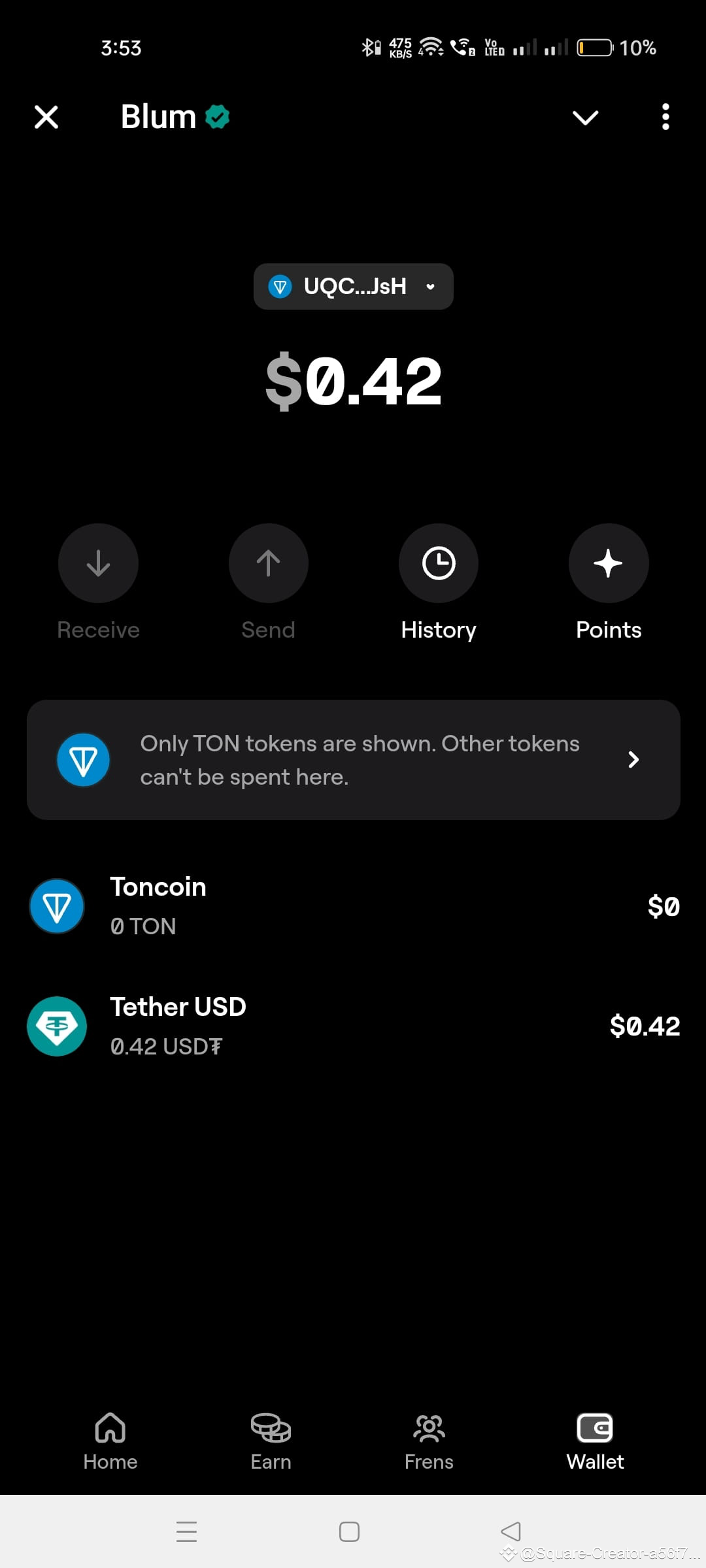 Anyone know that why does it show 0.45 usdt in my Blum walle | Beginner trader_4444 on Binance ...