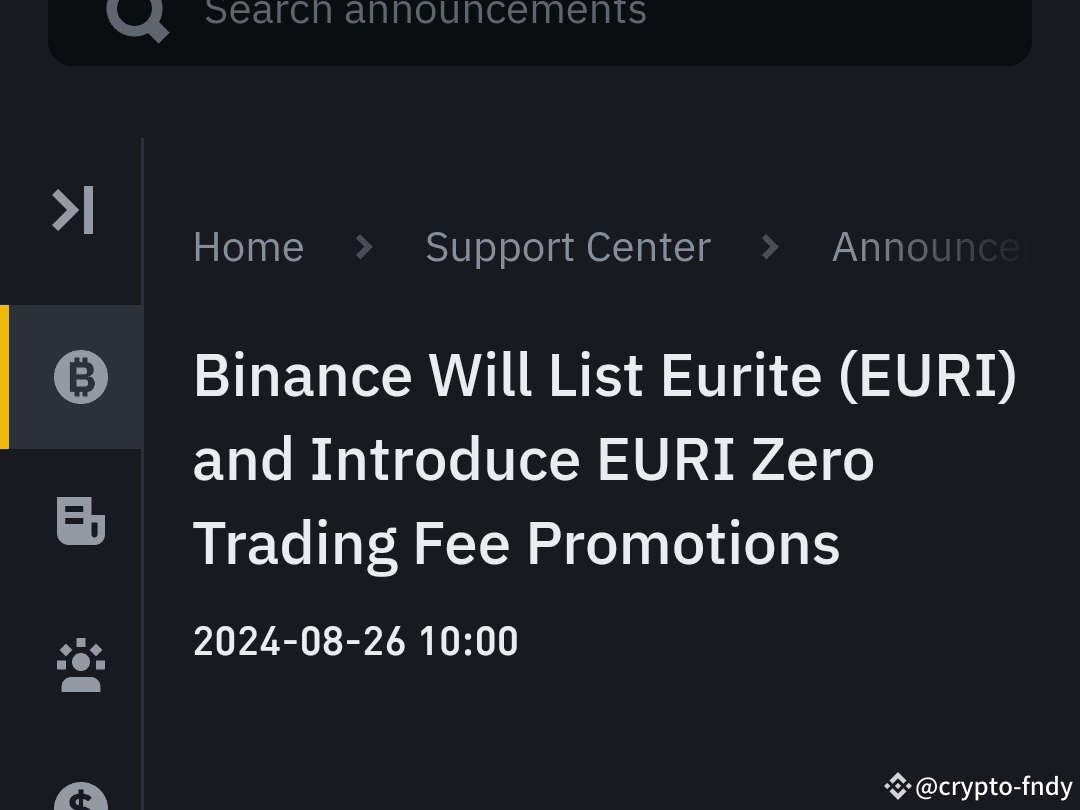 Binance to List EURI, Offer Zero-Fee EURI Trading Promotions | crypto-fndy on Binance Square