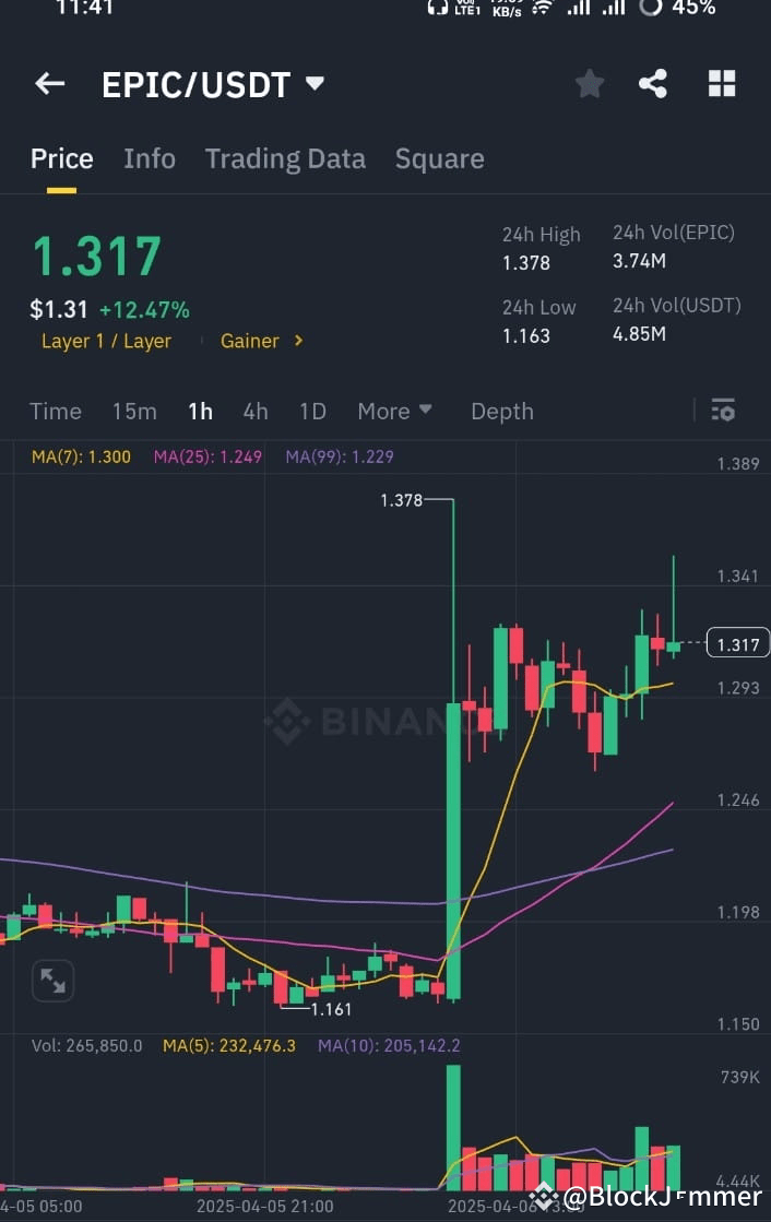 Here’s your technical analysis report for $EPIC /USDT 1. P | BlockJammer on Binance Square