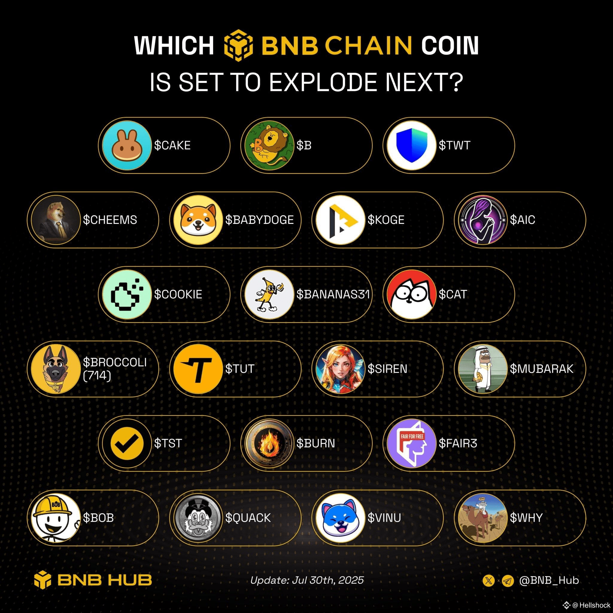 Hey Binance community! 🚀 Which BNB Chain coin do you thin | Hellshock ...