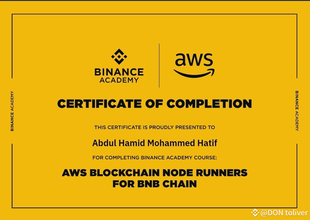 Just finished my Binance course on AWS runners nodes for BNB | DON ...