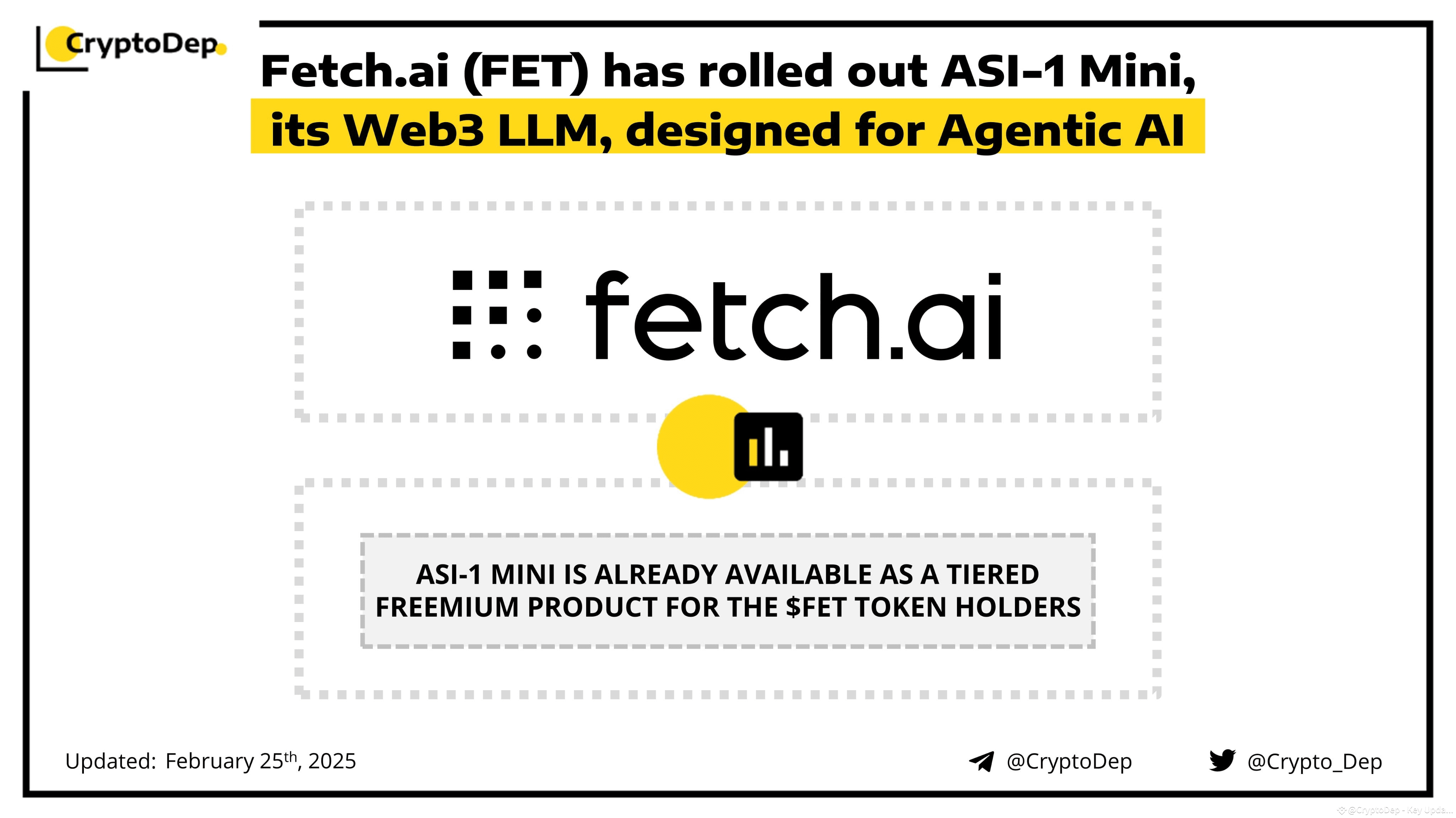 ⚡️ @Fetch_ai $FET has rolled out ASI-1 Mini, its Web3 LLM, d ...