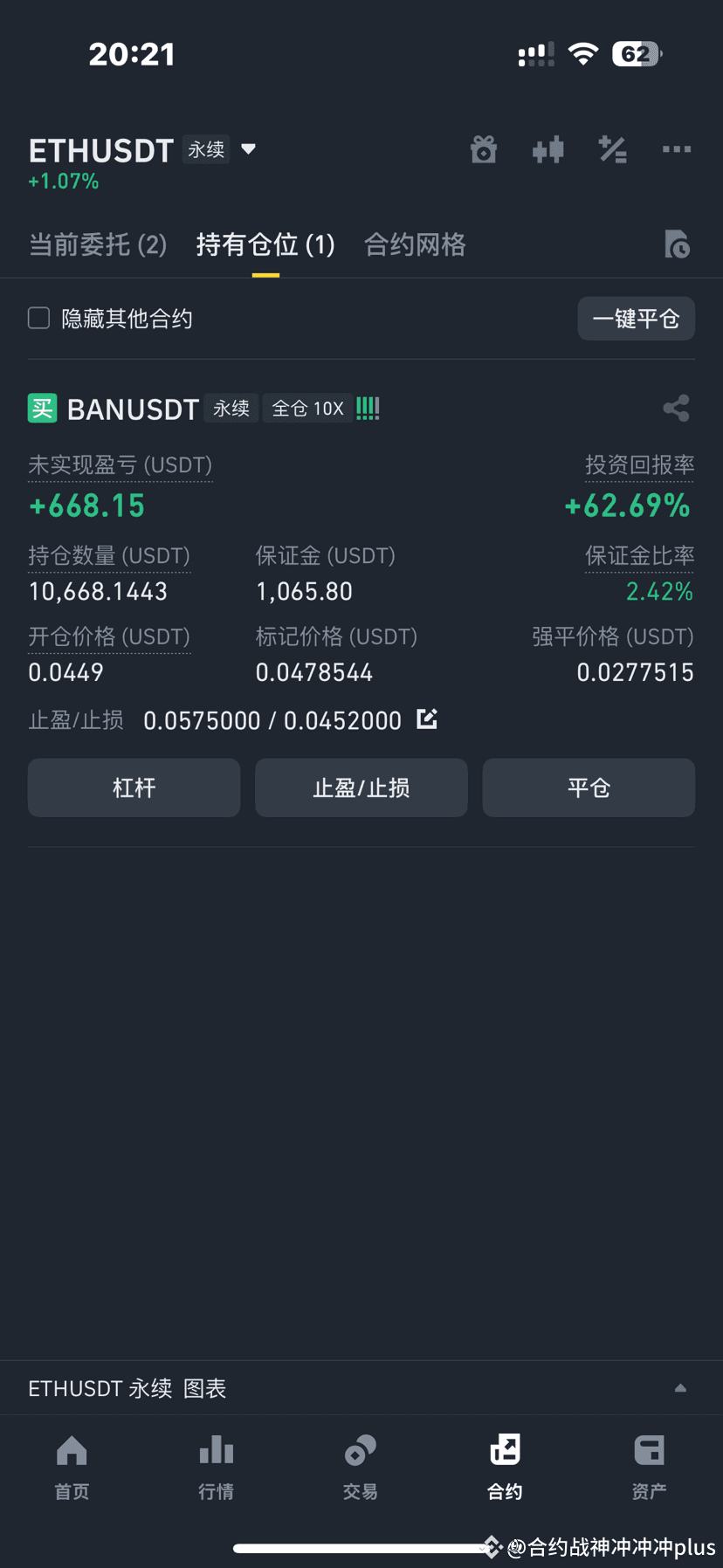 Have a good sleep, not bad, Ban bounced back a bit, | 合约战神冲冲冲plus on ...