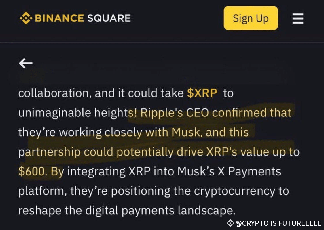 Is this post real or fake guys? if it is real then $XRP w | CRYPTO IS FUTUREEEEE on Binance Square