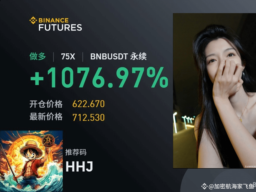 ⚪️⚫️🚀🚀起飞了 #BNB 完成目标6🚀🚀 🌈🌈中长线：涨📈 $BNB 🌈🌈 | 加密航海家飞鱼发布于币安广场