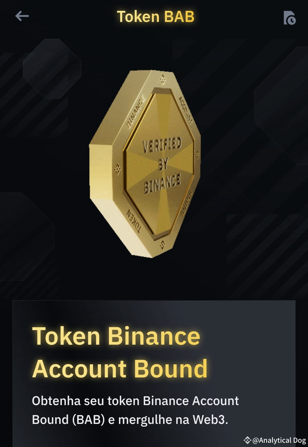 $BNB 🎉 How to Get Binance Account Bound (BAB) NFT Token Usi | Analytical Dog on Binance Square
