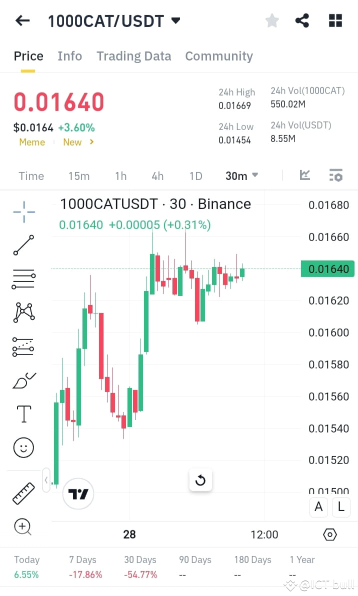 $1000CAT /USDT Spot Trade – Consolidation with Breakout Pote | ICT bull on Binance Square