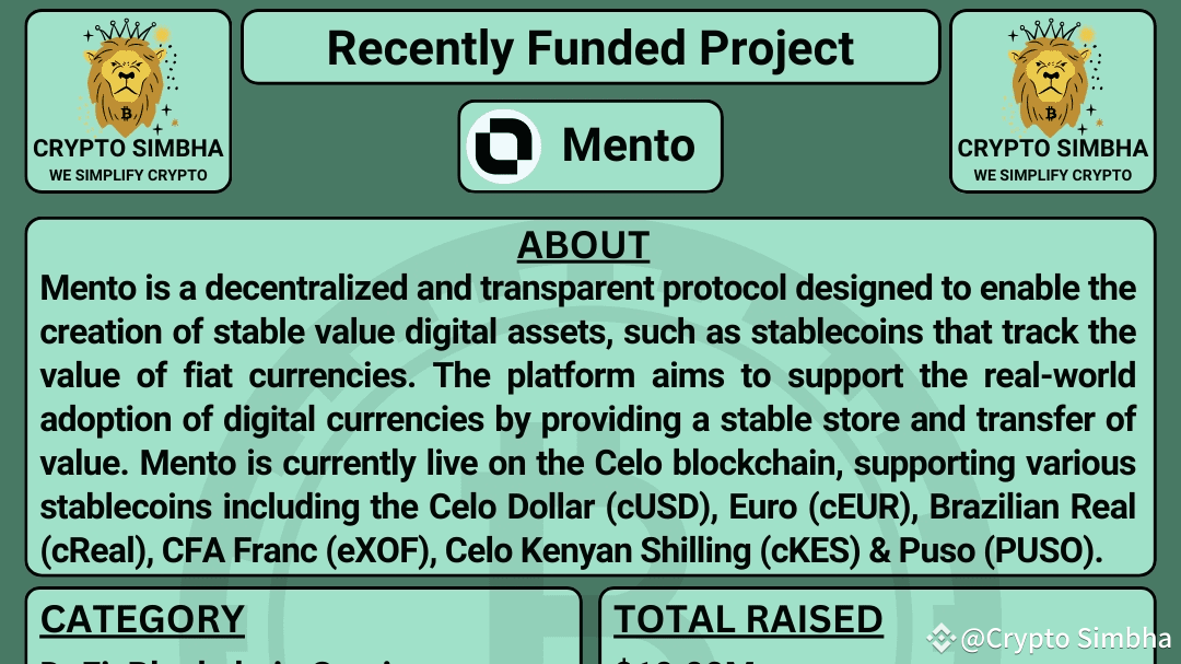 🚀Top Project From Recent Funding Round 💰 Mento 🚀 | Crypto Simbha on ...