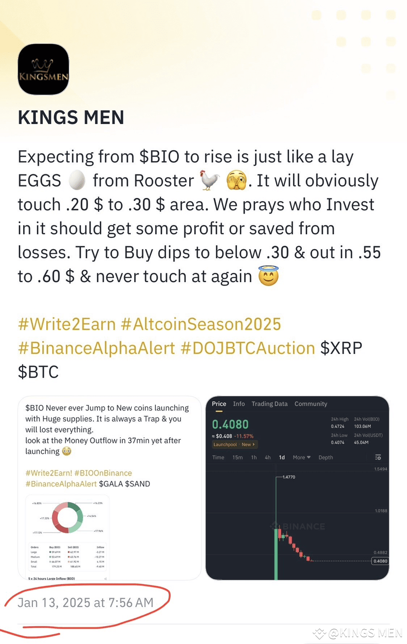 $BIO do not be frustrated by these little Green candles resi | KINGS MEN on Binance Square