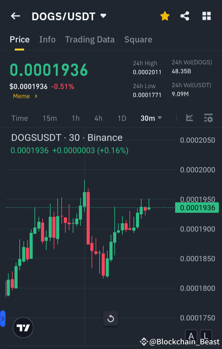 $DOGS /USDT Bull Run Alert!🔥💯 Current Price: $0.0001936 | Blockchain_Beast on Binance Square
