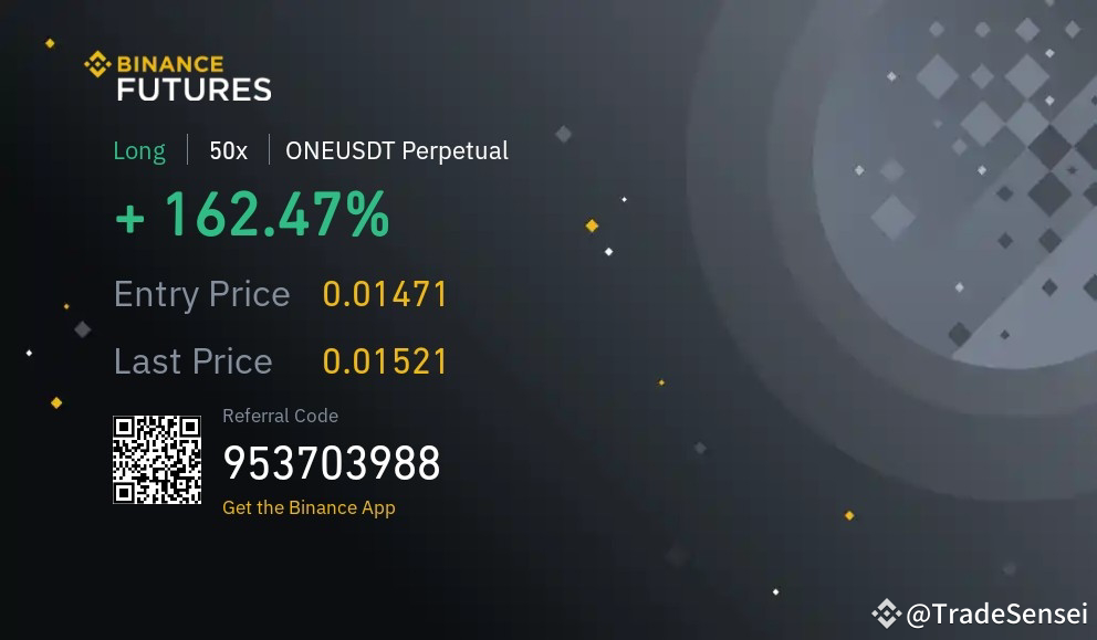 💰$ONE /USDT Target 1 Done 🚀 💸 Enjoy Profits guys don't f | TradeSensei on Binance Square