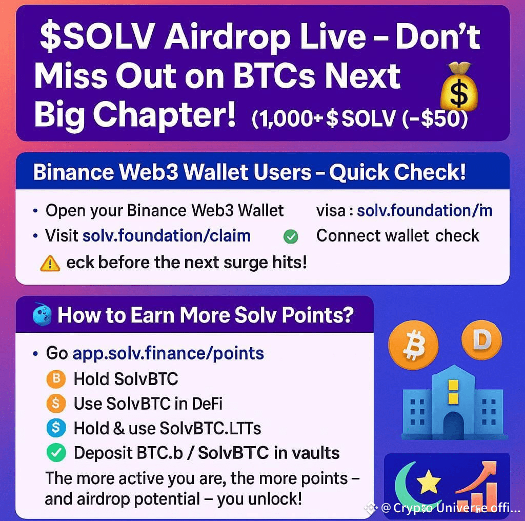 🚀 $SOLV Airdrop Live – Don’t Miss Out on BTC’s Next Big Cha | Crypto ...