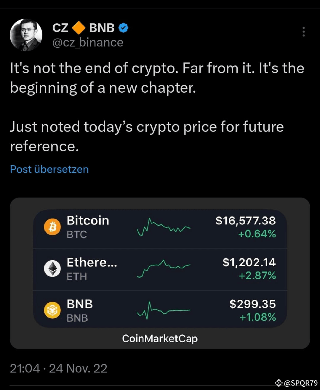 @CZ you should be right. 😉 On to $BTC $ 1,001,000 💪 Th | SPQR79 on ...
