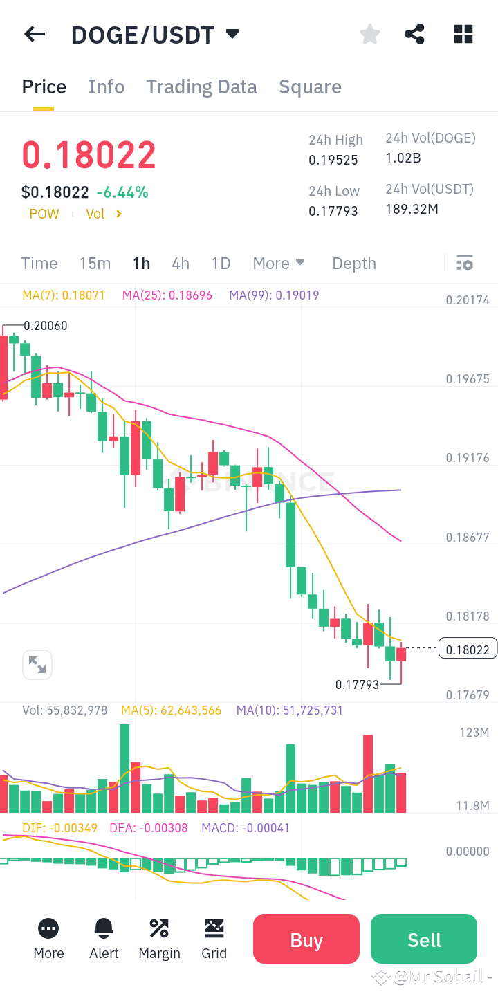 #DOGE 🚨 $DOGE Bears Control Mein! Price 6.44% Down! 🚨 $DO | Mr Sohail ...